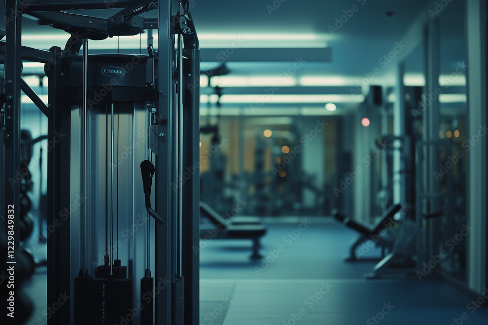 High-tech gym featuring AI-powered machines for advanced fitness and ...