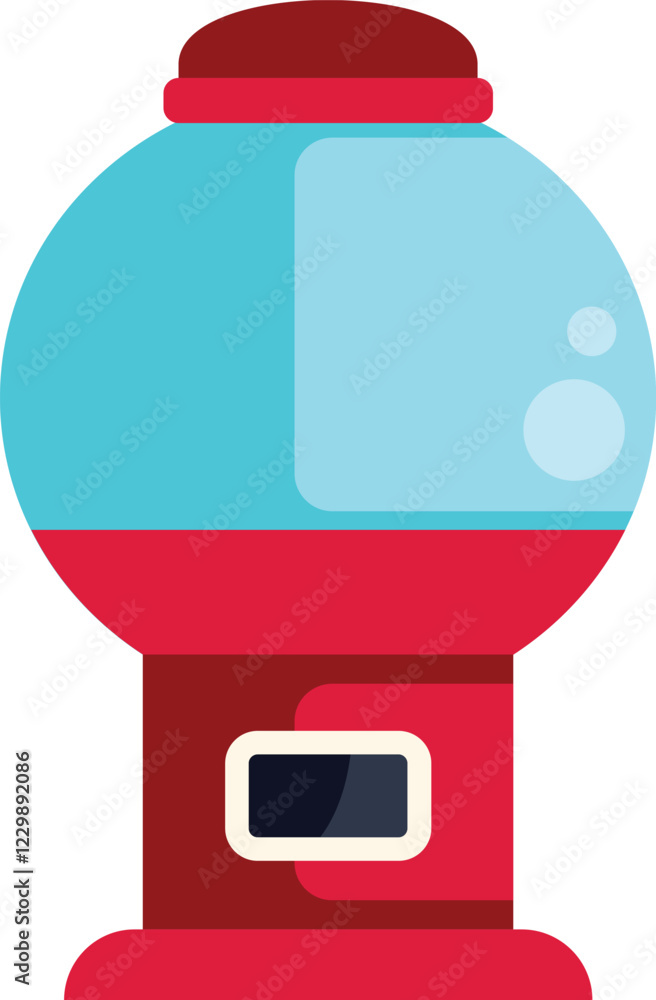Classic red gumball vending machine dispensing colorful candy and ...