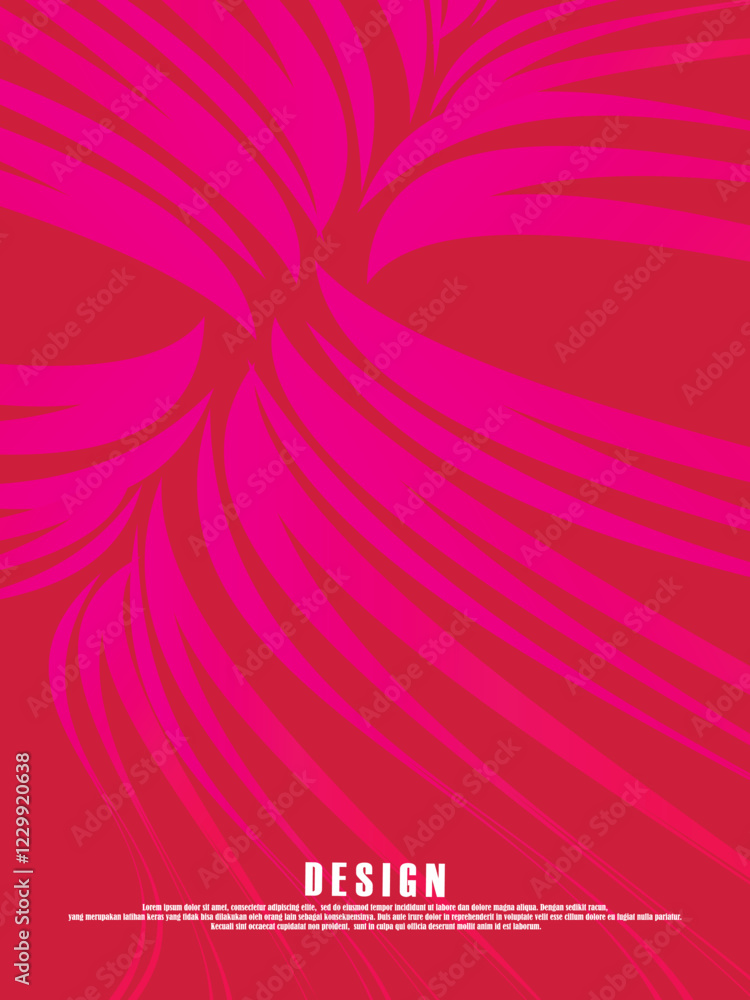 Abstract pink background with wavy lines. Modern vector illustration ...