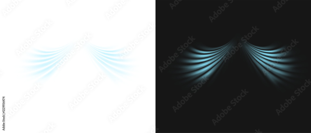 Air, wind effect on transparent background. Airflow overlay: fresh air ...