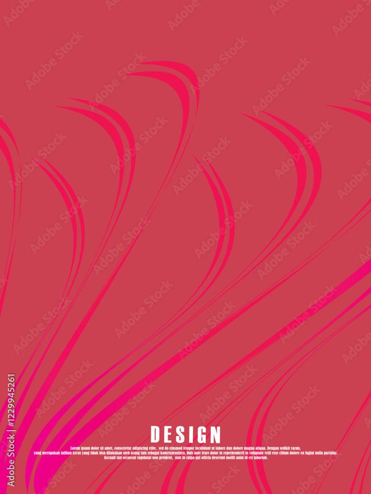 Abstract pink background with wavy lines. Modern vector illustration ...