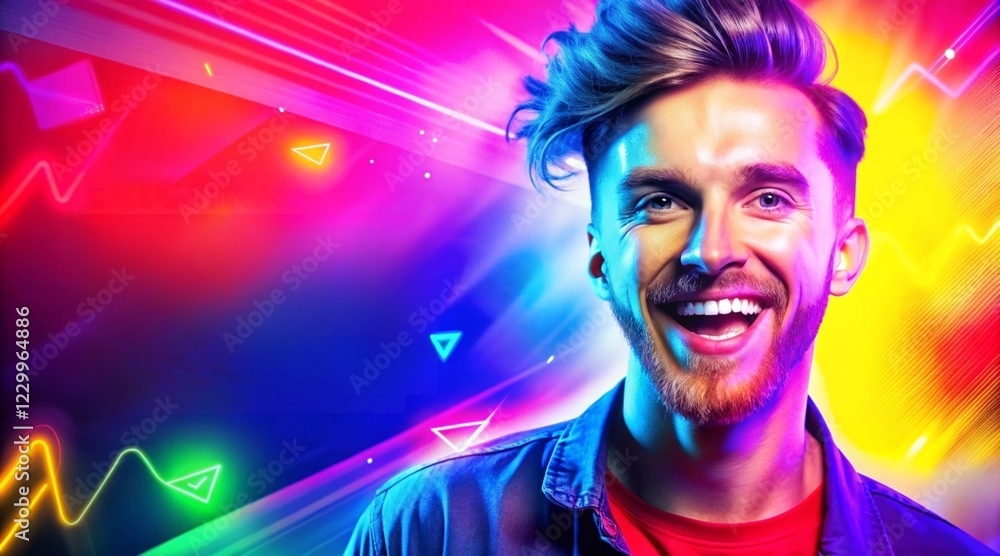 Youtube thumbnail - Vibrant Crazy Portrait with Neon Glow Effect ...