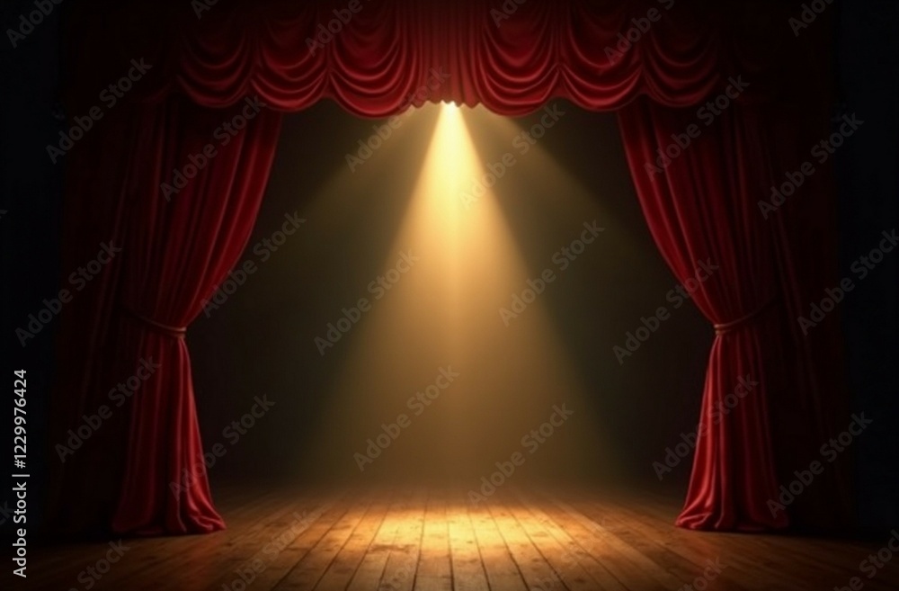 Red carpet stage with golden curtain on transparent background, ideal ...