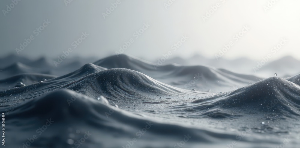 Subtle grayscale waves, flowing horizontally across the frame , digital ...