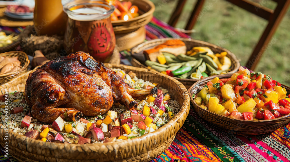 Lively and Joyful Peruvian Celebration with Traditional Food at Inti ...