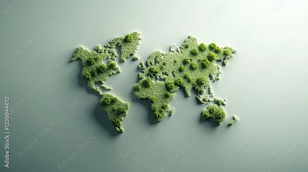 Global Sustainability Map, illustration showcasing carbon-negative ...