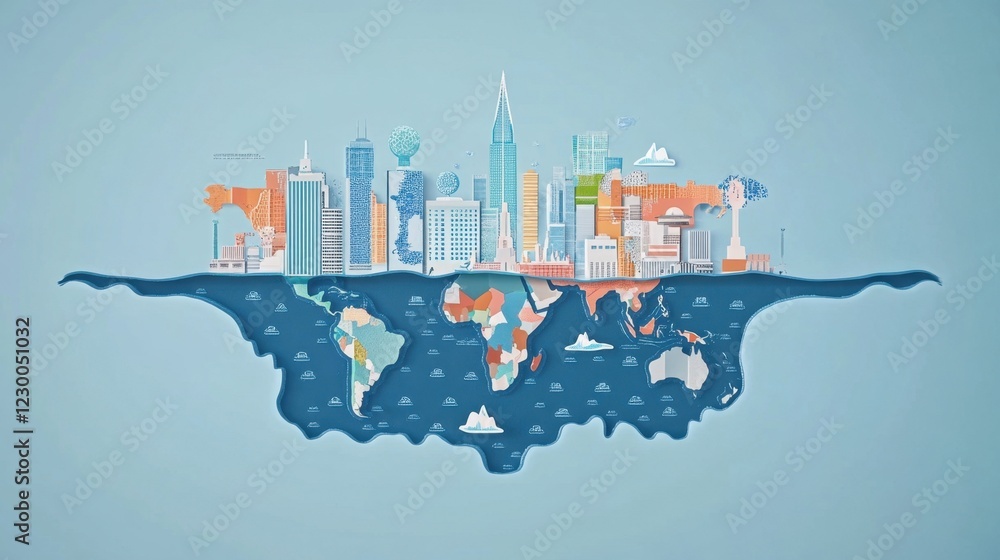 Animated infographic comparing water consumption statistics globally ...
