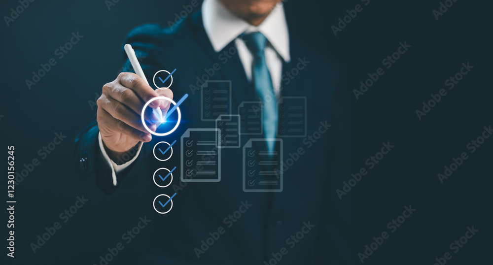 assessment form and Document Management System Concept ,Businessman ... assessment form and Document Management System Concept ,Businessman ...