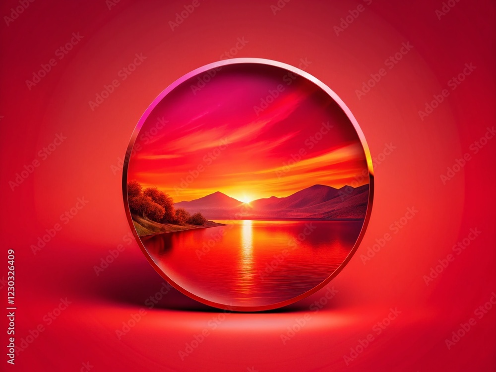 Minimalist Red Gradient Background with Round Scratch Texture ...