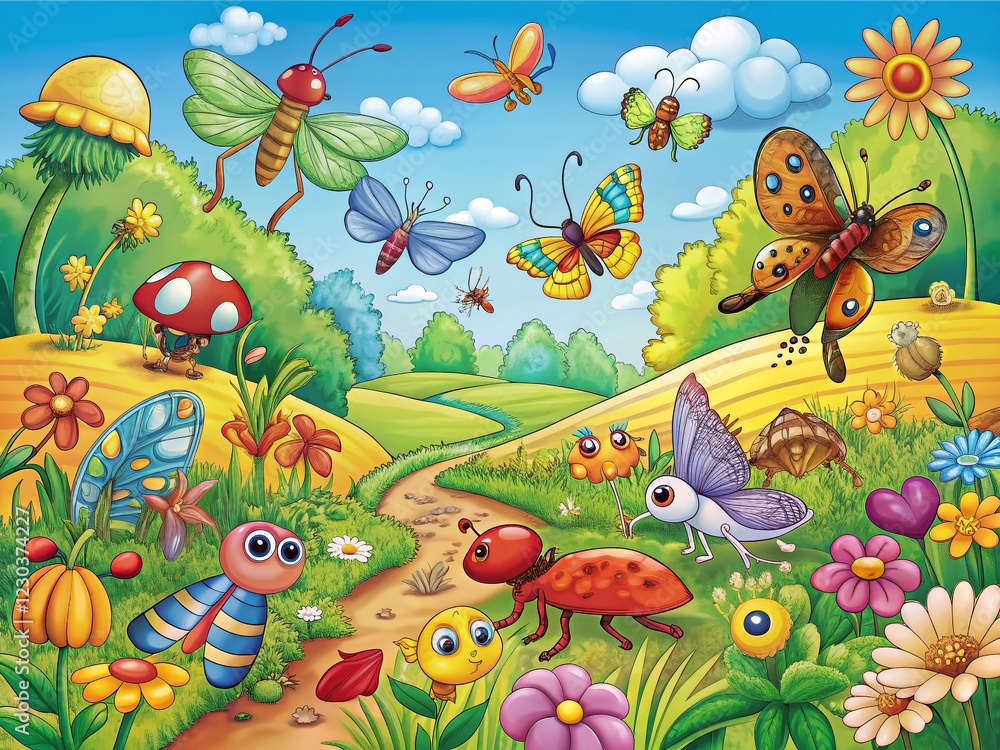 Panoramic I Spy Coloring Page: Count & Color Insects - Printable ...