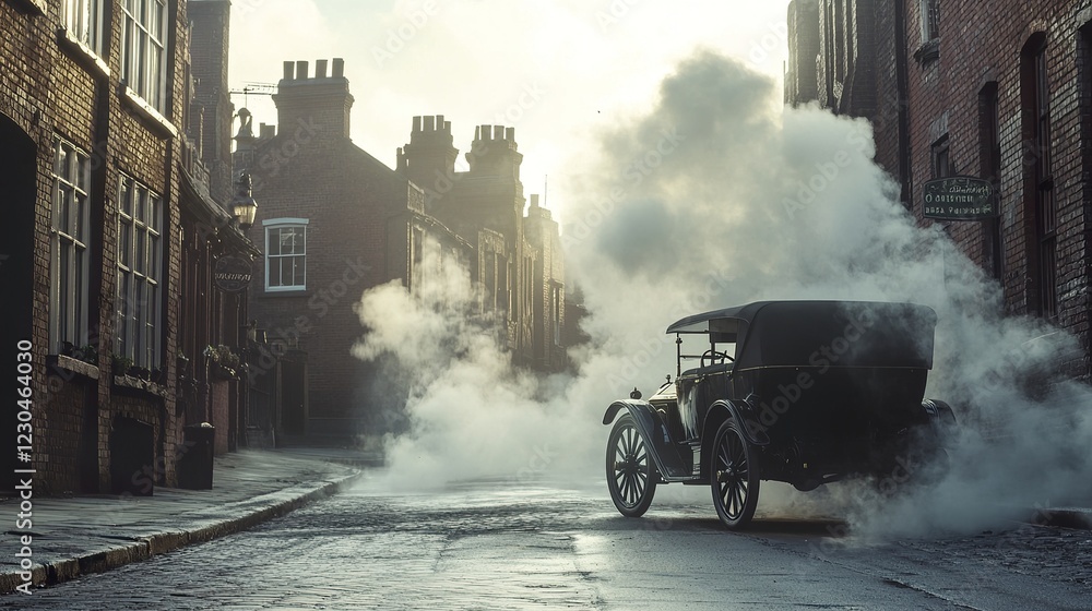 Peaky Blinders Inspired Scene: Close-up of Vintage Styling and ...