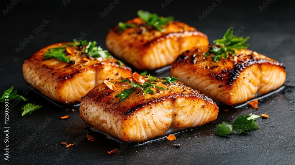 Deliciously seared salmon fillets create a crispy crust while retaining ...