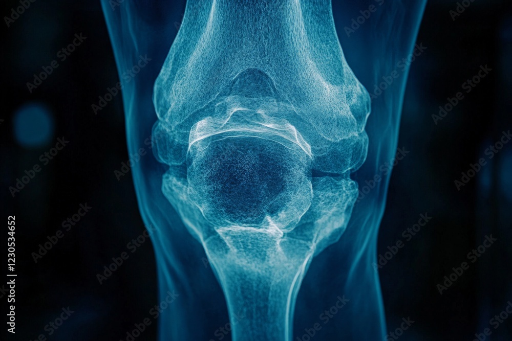 Detailed view of a human knee joint highlighting structure and anatomy ...