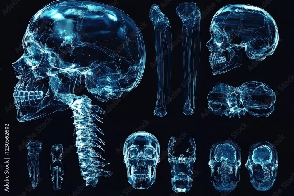 X-ray imaging highlights human skeletal structure and anatomy with ...