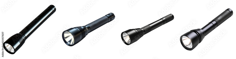 Flashlight isolated on transparent background, PNG, set of Stock Photo ...