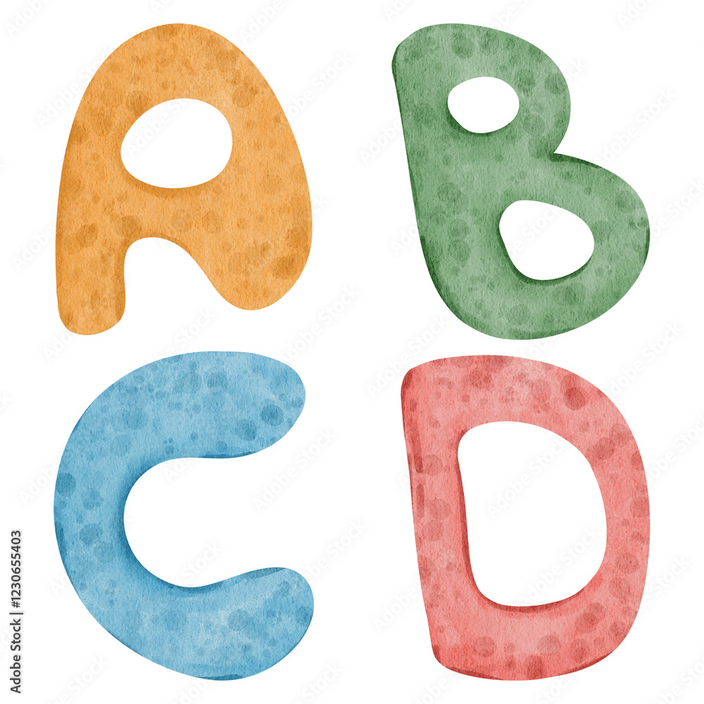 ABCD letters for kids print, letters set, alphabet stickers, on white ...