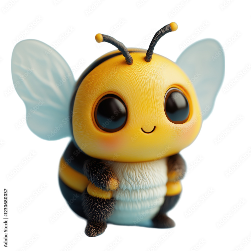 This adorable 3D plasticine bee is designed with soft, vibrant colors ...