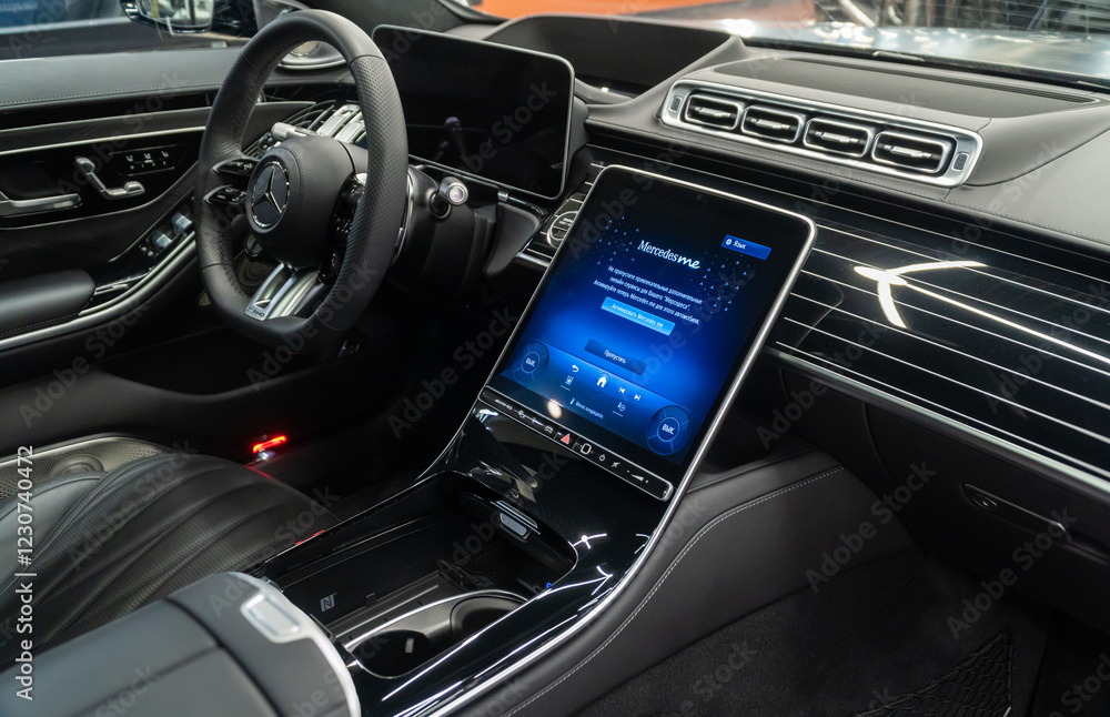 Limousine, Mercedes-Benz S63 S-class w223 interior dashboard with ...