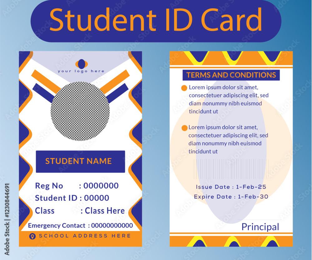 Student ID Card Business Ready For Print clean template creative vector ...
