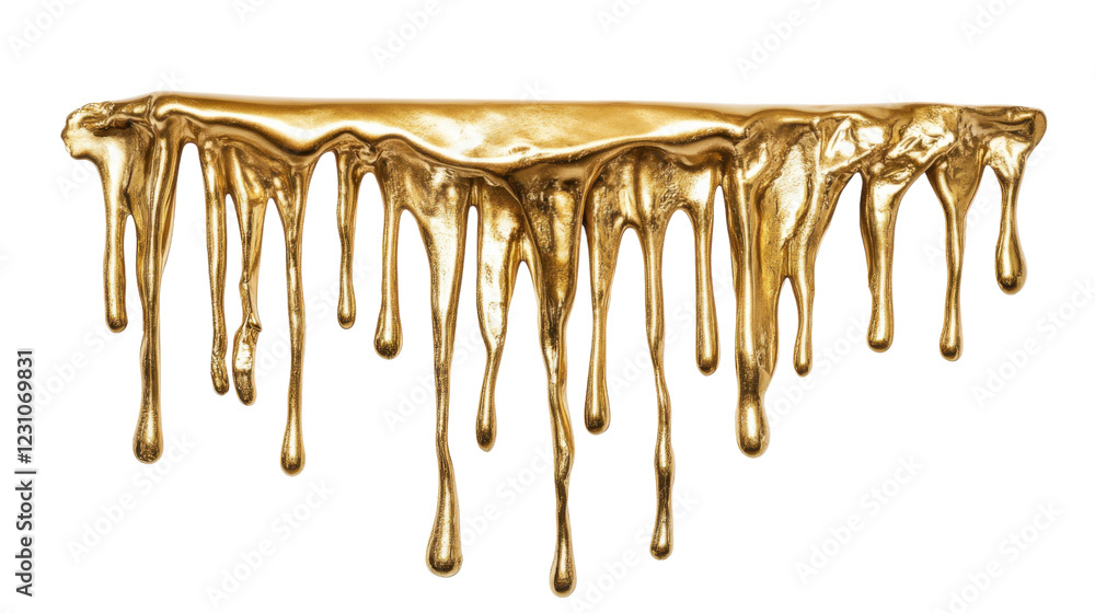 Liquid gold dripping down on transparent background: melted gold effect ...