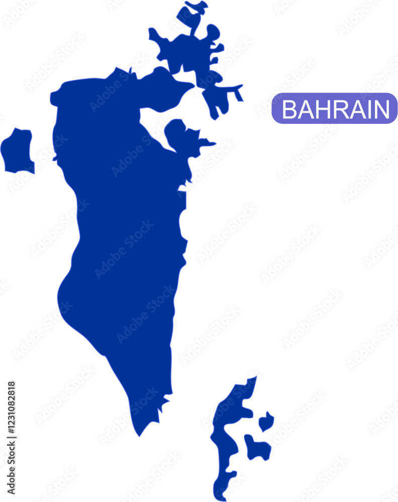Map of Bahrain in solid blue color with light blue stroke Stock Vector ...