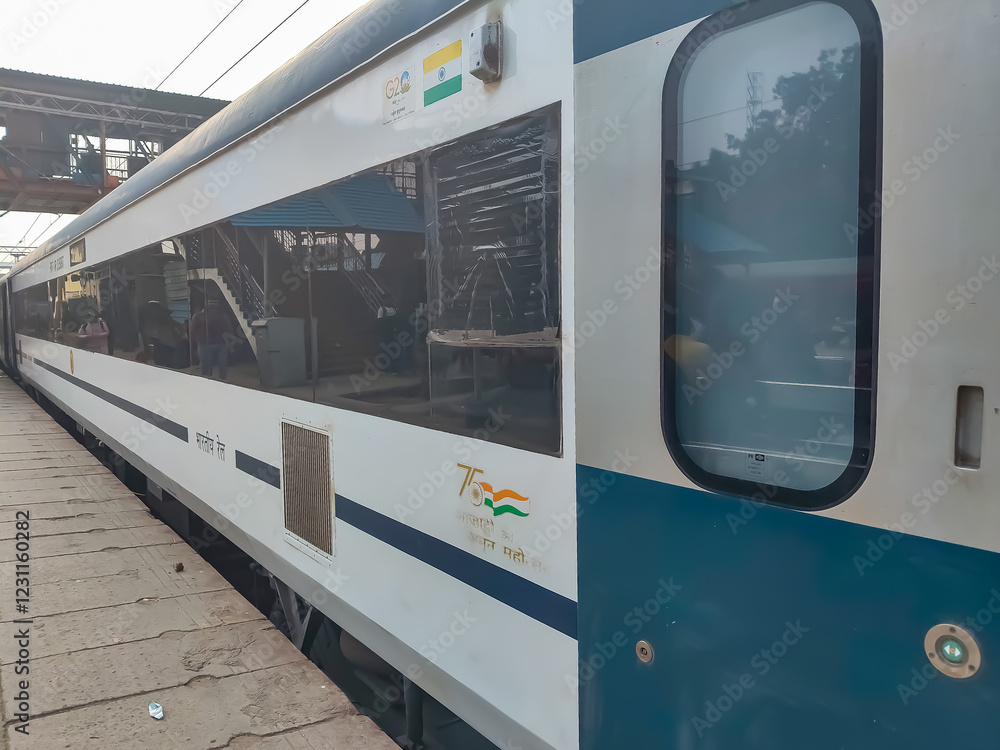 Delhi, India, Dec 31 2024 - Vande Bharat Express train going from Delhi ...