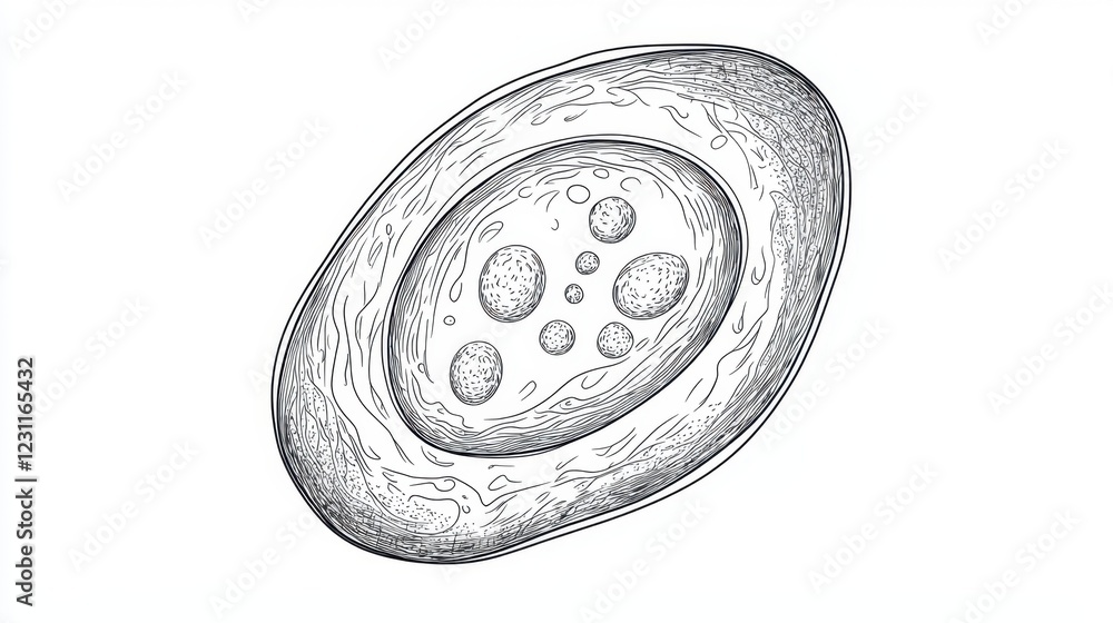 Detailed Illustration of a Single Cell Structure with Organelles Stock ...