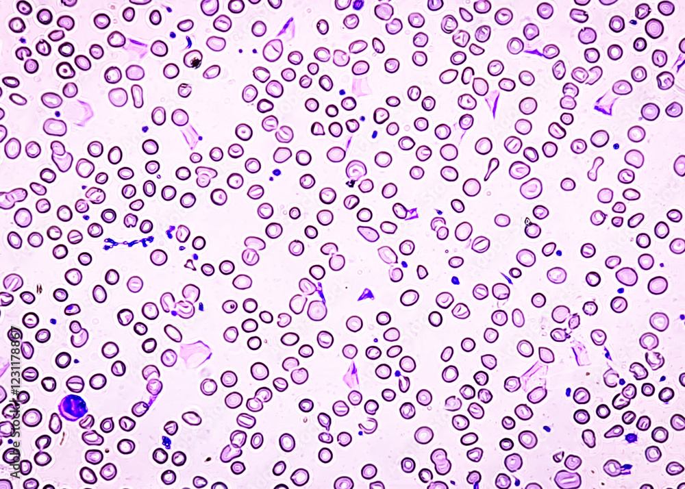 Peripheral blood smea, the red blood cells (RBCs) show anisocytosis ...