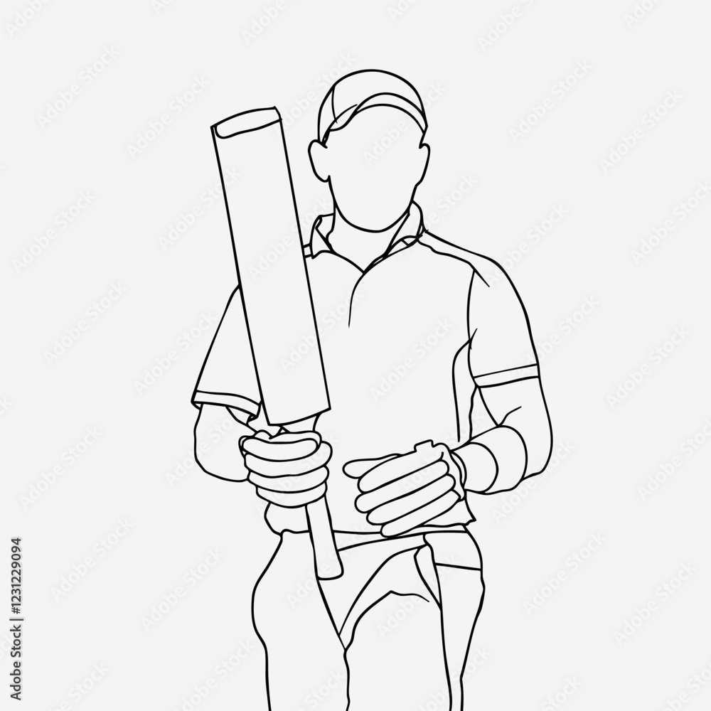 vector cricket players cheering and celebrating gesture line art ...