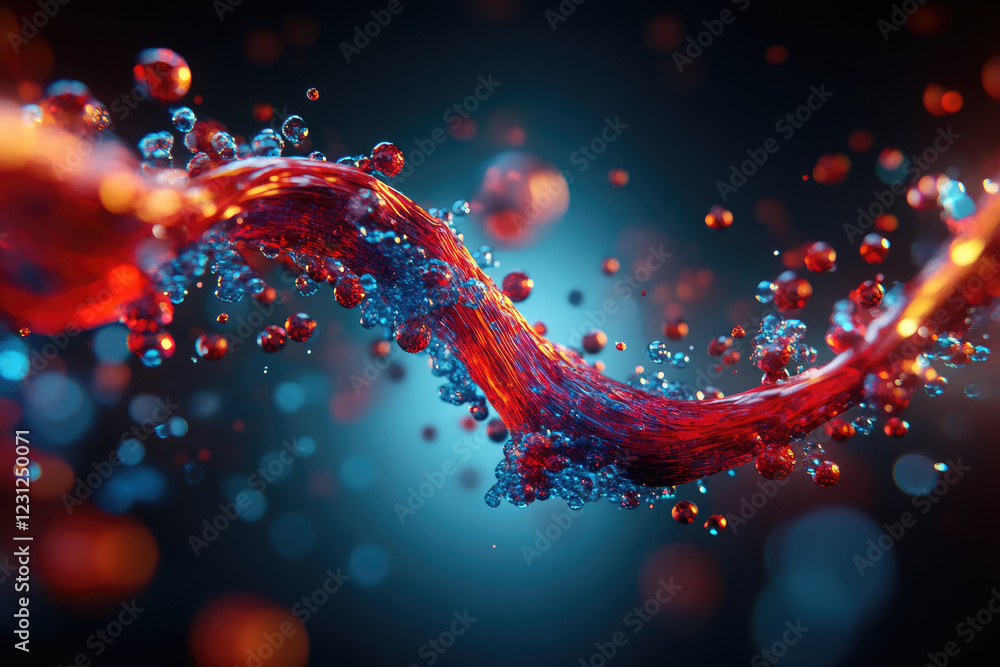 Exploring blood flow motion microscopic cellular level illustration of ...