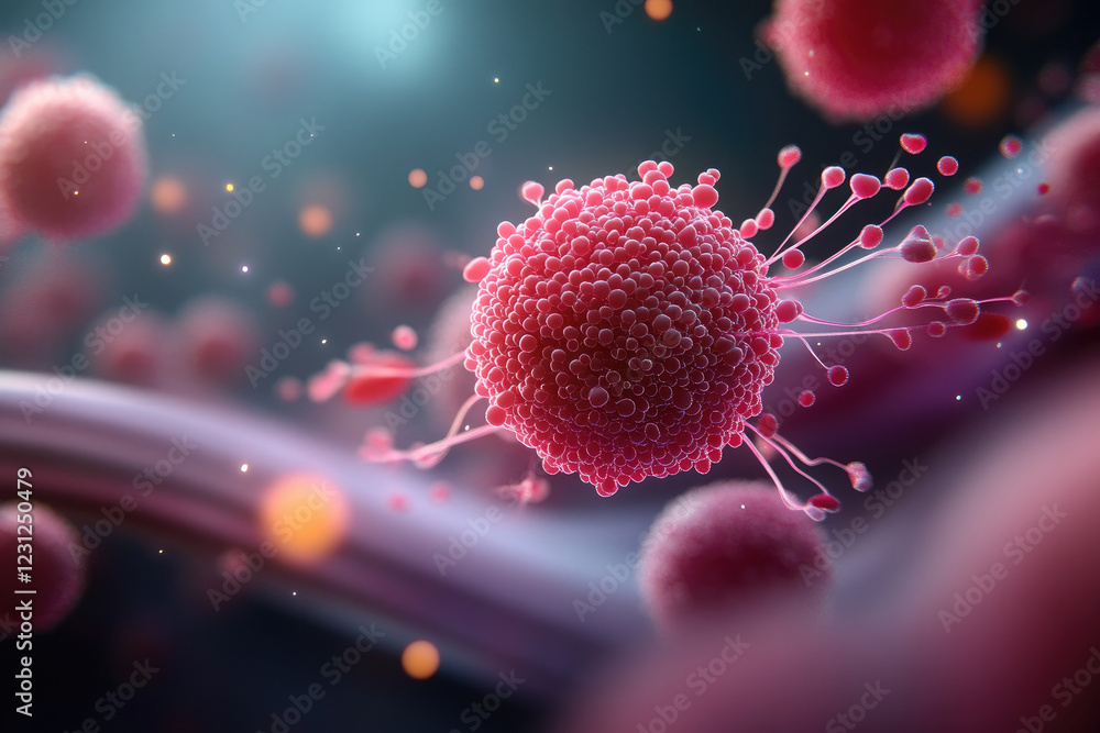 Illustrating the cellular structure of breast cancer tumor cells a ...