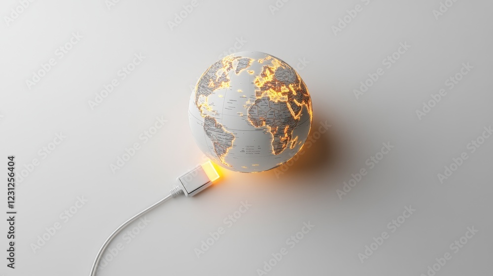 2.A spherical world map with detailed topography, connected to a ...