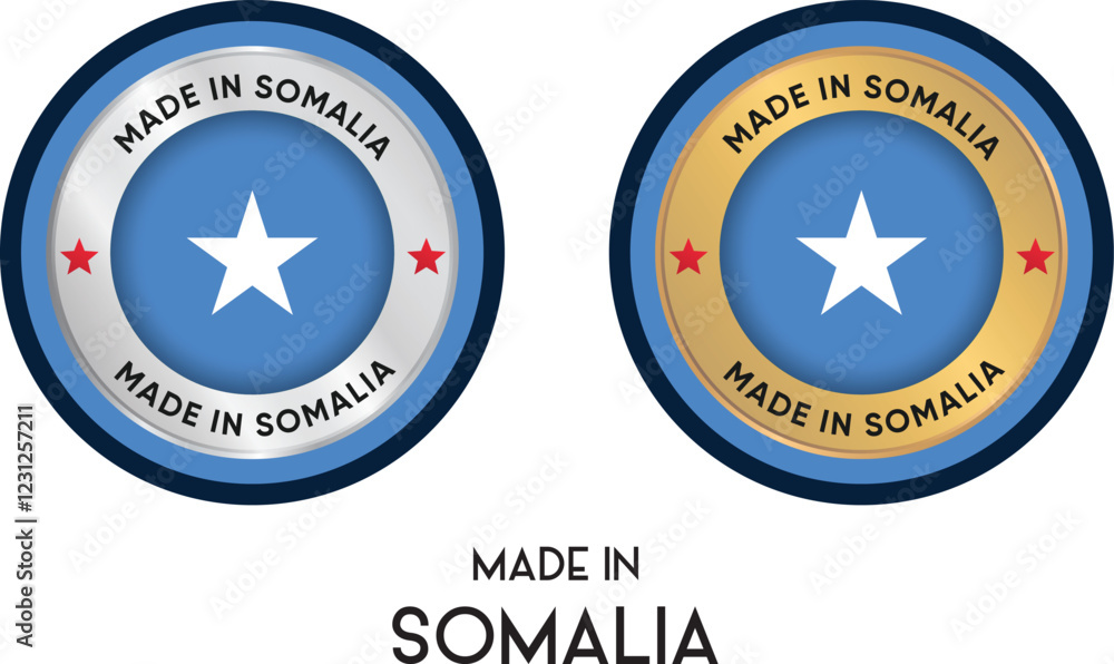 Made in Somalia. Premium labels, stickers, pointer, badge and symbol of ...