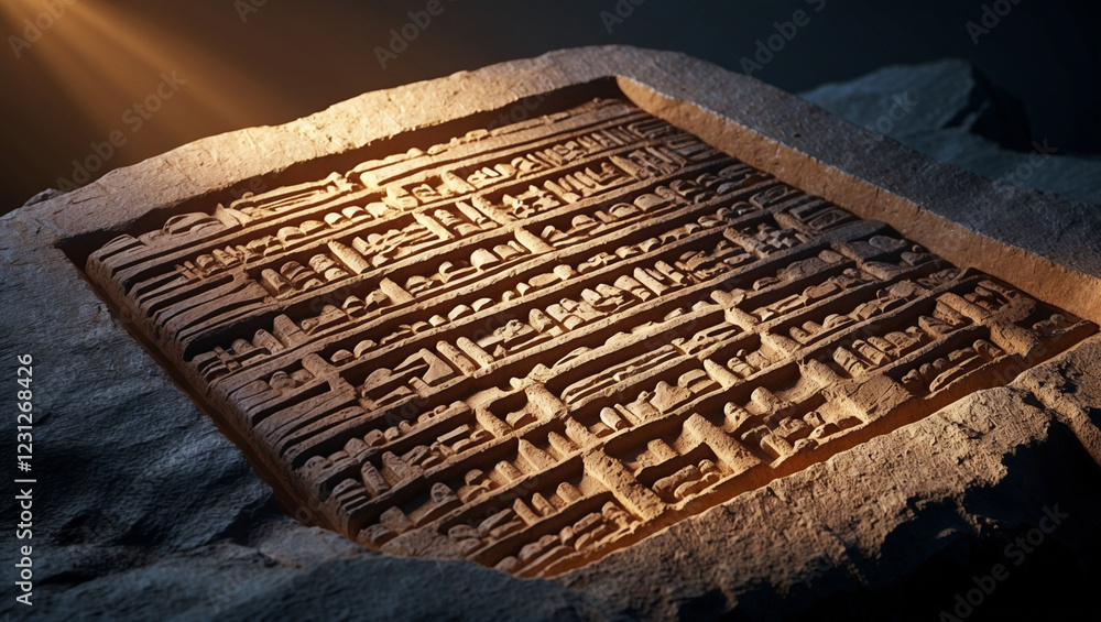 Ancient Mesopotamian Cuneiform Carvings on Stone Wall for International ...