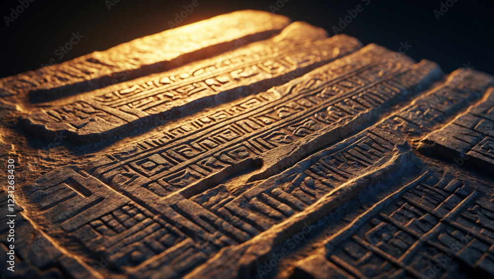 Ancient Mesopotamian Cuneiform Carvings on Stone Wall for International ...