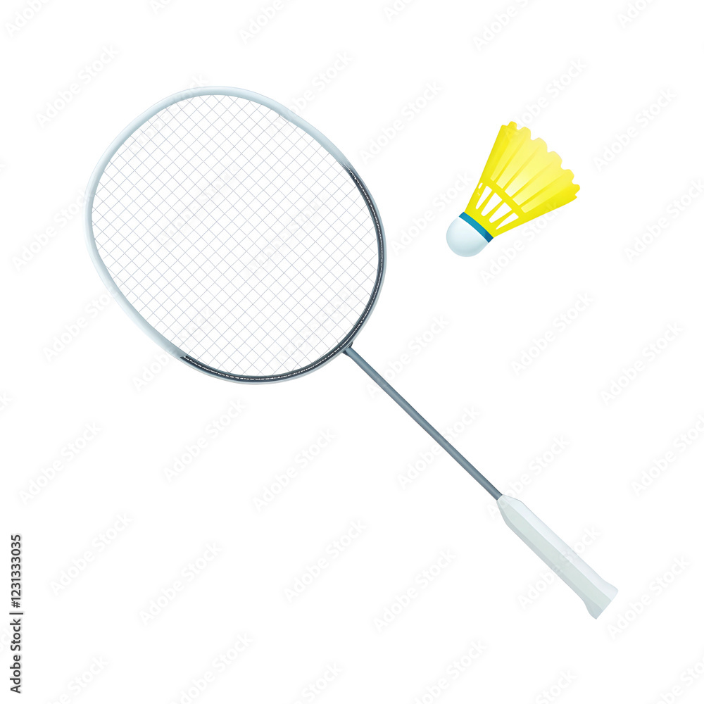Badminton racket isolated on transparent png cutout background Stock ...