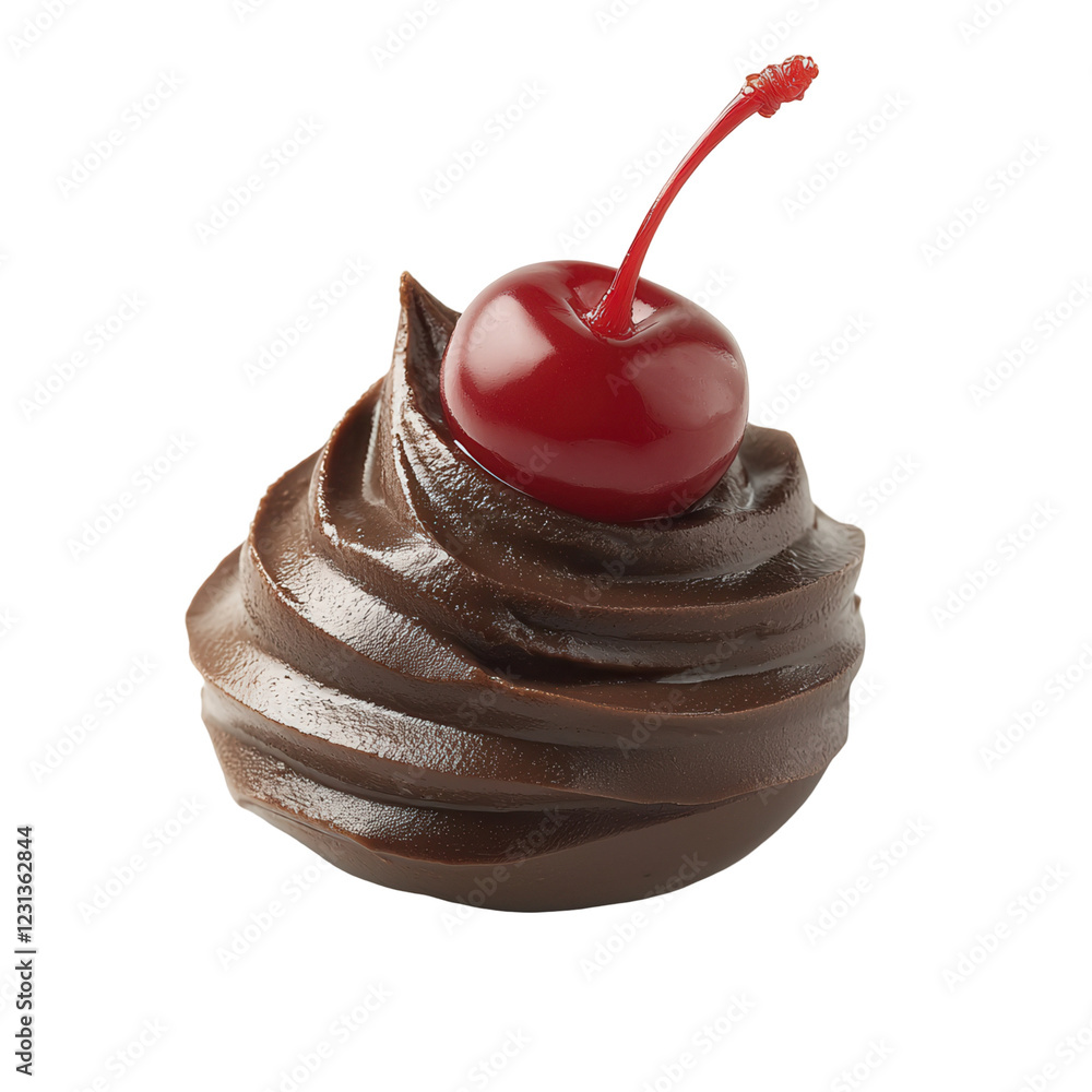 Creating a minimalist illustration of chocolate mousse with transparent ...