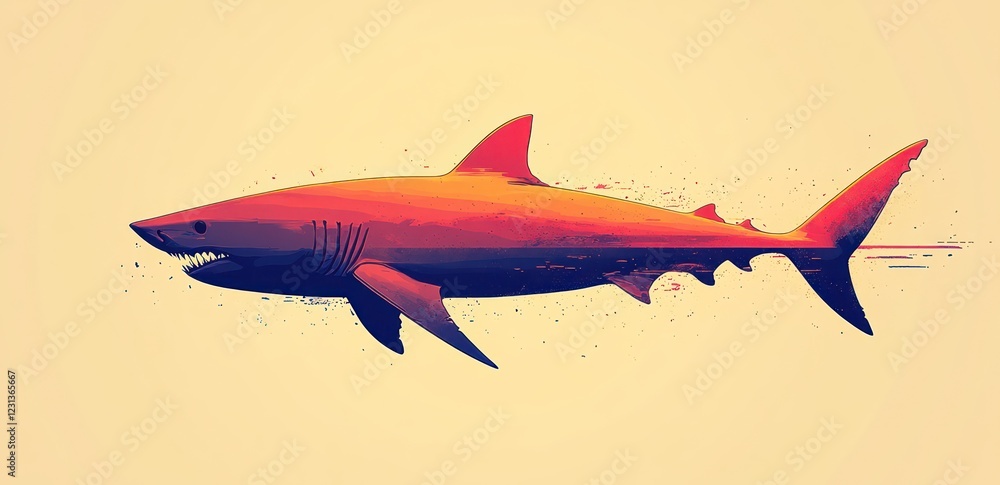 Shark silhouette large Megalodon ancient predator fish monster ...