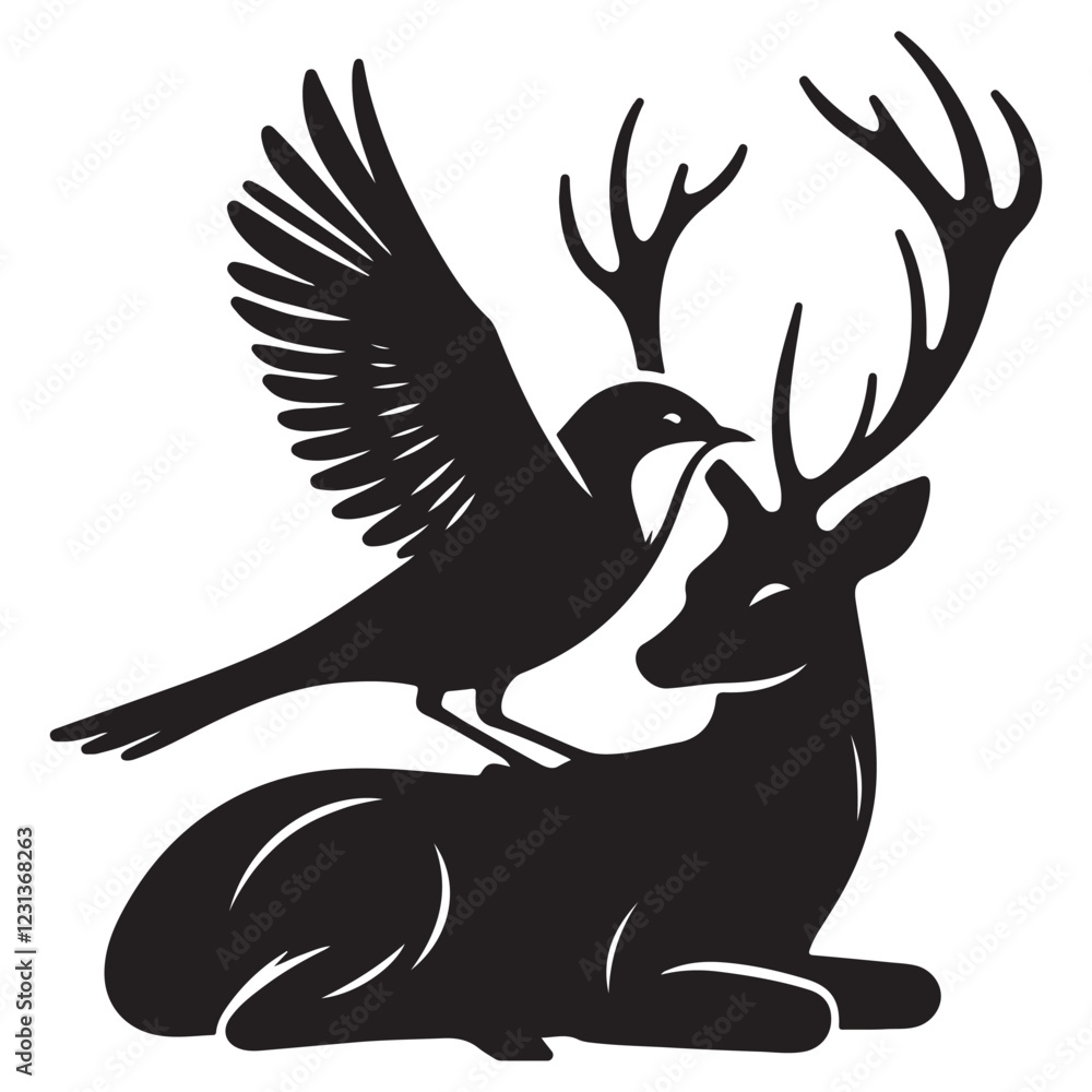 Male Deer with Antlers Buck Body Shape Long Legs and Unique Head Shape ...