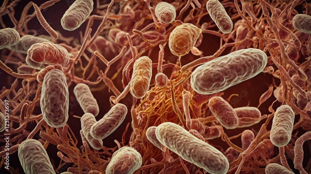Enlarged Image of Typhoid Bacteria (Salmonella typhi) Under a ...