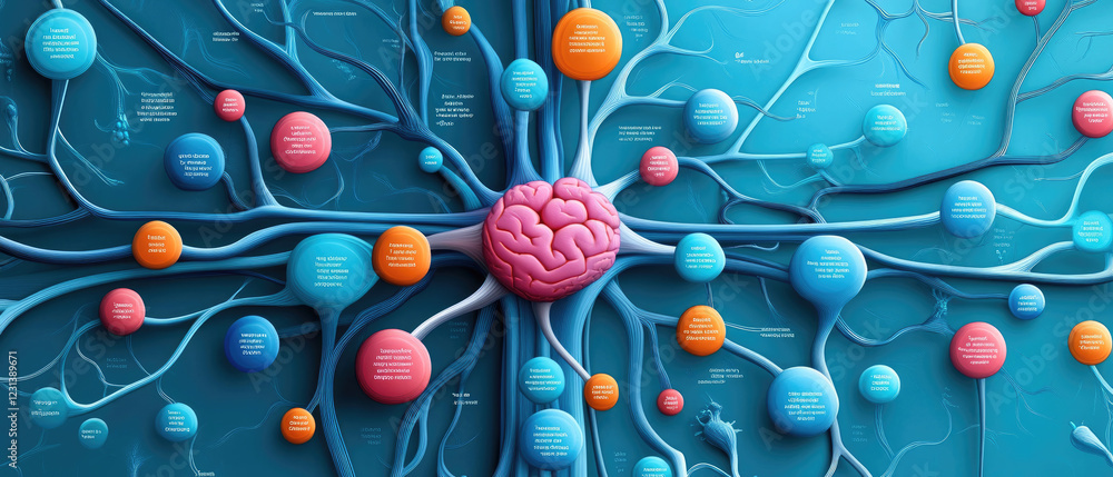 Exploring the arterial network labeled sections educational flat design ...