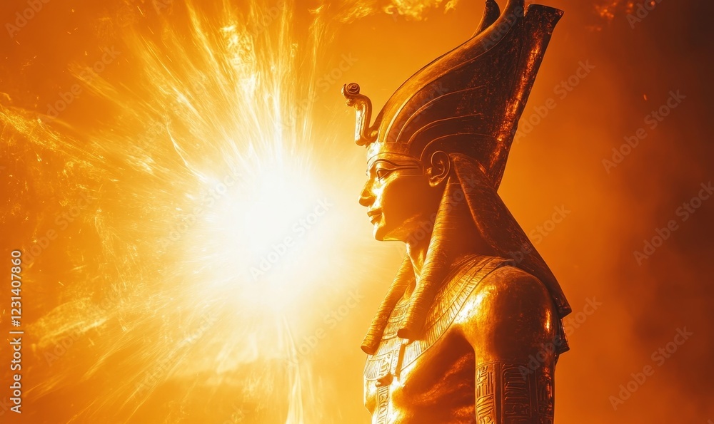 Ra (Egyptian God) sun god of ancient Egypt Ra, the sun god, with rays ...