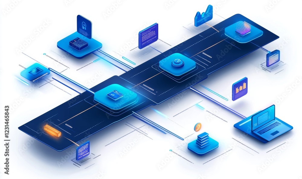 A digital transformation roadmap with key milestones and objectives, highlighting the process of ...