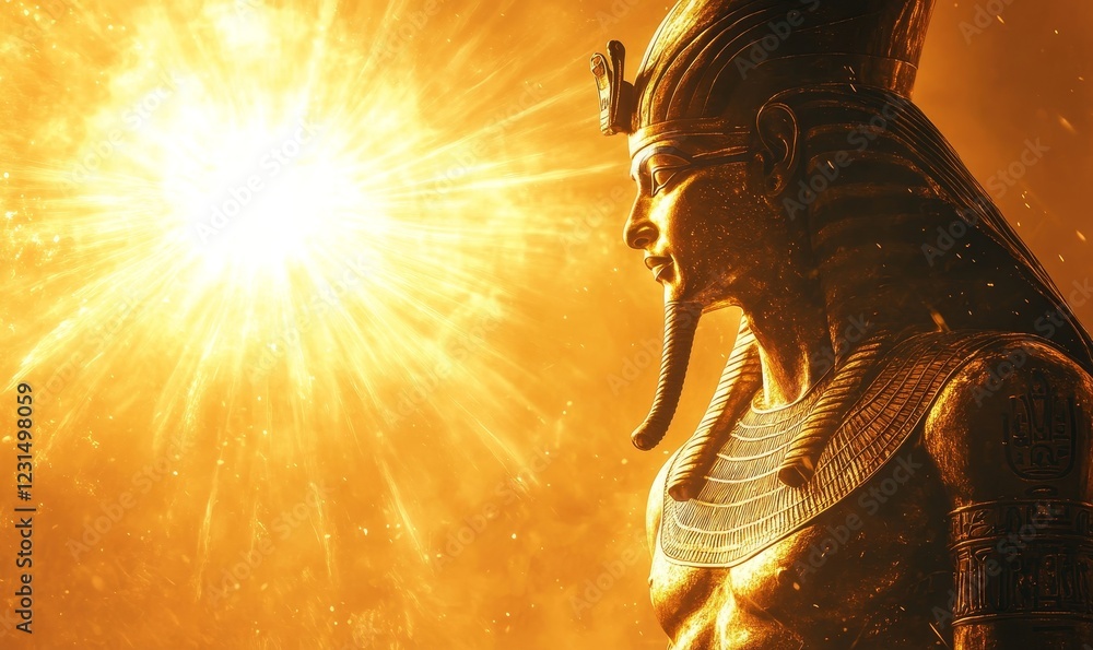 Ra (Egyptian God) sun god of ancient Egypt Ra, the sun god, with rays ...