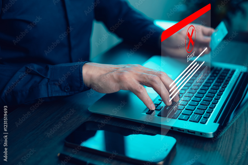 A frustrated user encounters an error while making an online ...