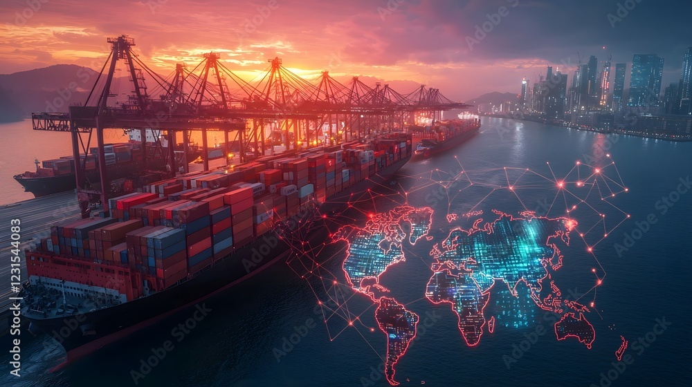 Cybernetic logistics terminal with advanced AI powered freight ...