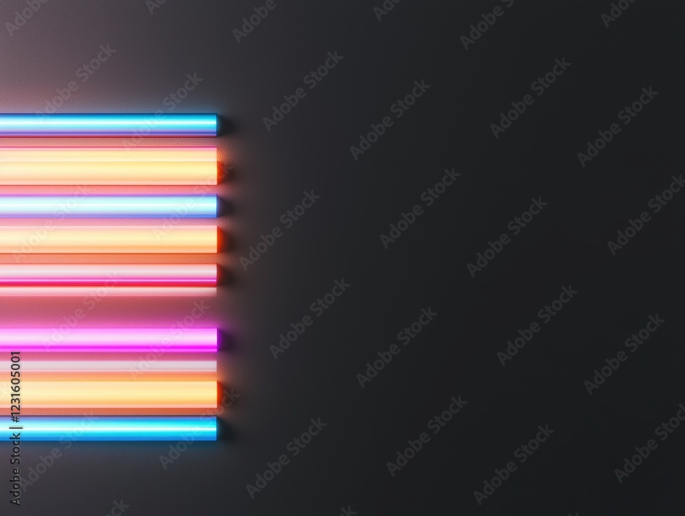 High-energy light trails in vibrant rainbow hues, spreading diagonally ...