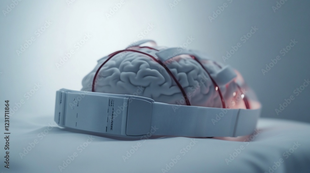 Wired brain, EEG scan, lab setting, neural activity research Stock ...