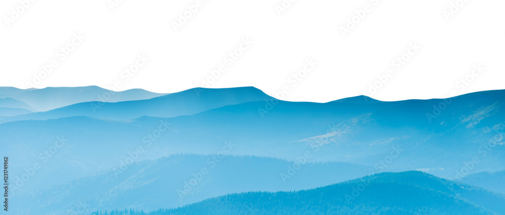 Blue mountains blue hills landscape for nature background in PNG ...