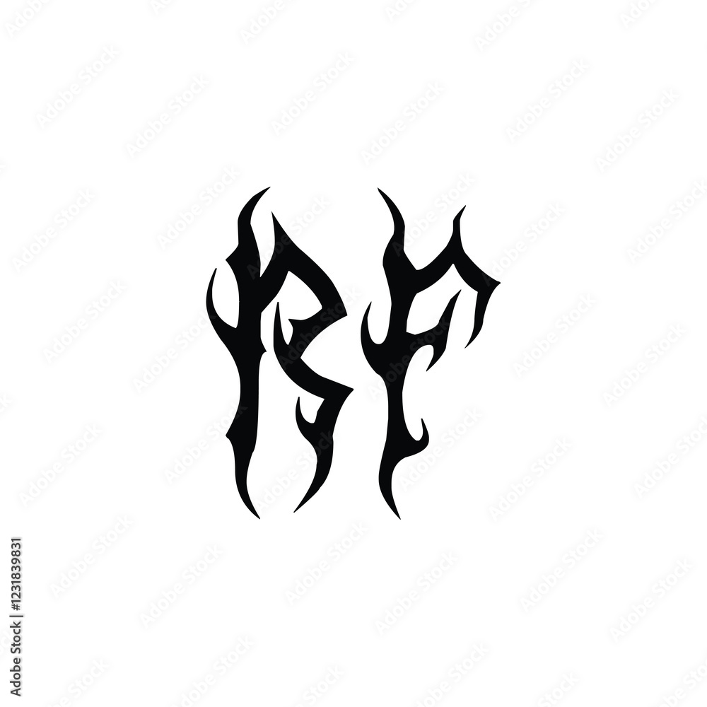 RF monogram logo design letter text name symbol monochrome logotype ...